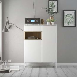 Inosign Highboard &raquo;Roommers, Anrichte, Stauraum, Sideboard&laquo; Kommode, H&ouml;he 118 cm, Breite 88,7 cm, 1 offenes Fach mit Rahmen-Optik wei&szlig; Spanplatte