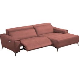 Egoitaliano Ecksofa &raquo;Suzette, Designsofa mit hohem Sitzkomfort&laquo; mit Recamiere, inkl. 1 elektronischen Relaxfunktion, L-Form braun