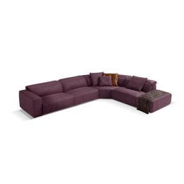 Egoitaliano Ecksofa &raquo;Beverly, extravangantes Designsofa mit erstklassigem Sitzkomfort&laquo; wahlweise mit elektrischer Relaxfunktion, Kopfteilverstellung lila