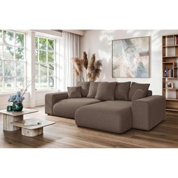 Home Affaire Ecksofa &raquo;LAKESIDE mit Bettfunktion und Bettkasten, B/T/H 257/166/84 cm&laquo; L-Form, Recamiere beidseitig montierbar, mit Wellenunterfederung 