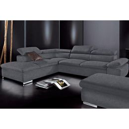Sit & More sit&more Ecksofa &raquo;Alcudia L-Form&laquo; mit Armteilverstellung, optional Kopfteilverstellung und Bettfunktion grau 100% Polyester