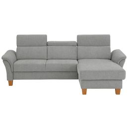 Home Affaire Ecksofa &raquo;Conville L-Form&laquo; Federkern, wahlweise mit Bettfunktion und Bettkasten bzw. Stauraum grau 100% Polyester