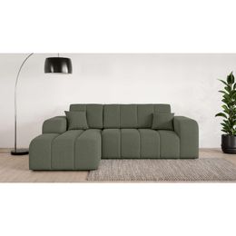 OTTO home Ecksofa &raquo;CASSY L-Form, Schlafsofa mit Bettkasten, Ma&szlig;e B/T/H: 245/165/88 cm&laquo; mit 2 R&uuml;ckenkissen, Recamiere rechts oder links bestellbar gr&uuml;n