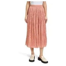 Midirock Cartoon "Damen mit offenem Saum", Damen, Gr. 36, rot (apricot), Obermaterial: 100% Polyester; Futter: 100% Polyester, ausgestellt lang, R&ouml;cke, Material