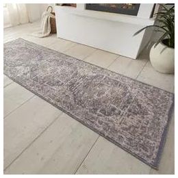 Teppich Hanse Home "Sand", blau (creme,blau), B:80cm H:8mm L:200cm, Polypropylen (PP), Teppiche, Teppich, Kurzflor, L&auml;ufer, Orient, Vintage, Wohnzimmer, Schlafzimmer, Esszimmer