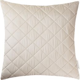 Tom Tailor HOME Dekokissen &raquo;FrenchVelvet Quilt&laquo; Kissenh&uuml;lle ohne F&uuml;llung, 1 St&uuml;ck beige Polyester