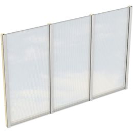 Skan Holz Carport-Seitenwand m. Polycarbonat, freistehend beige Holzwerkstoff