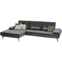 Die PlanBar Ecksofa &raquo;MP-IN23002 L-Form&laquo; wahlweise mit Armteil- und Sitztiefenverstellung schwarz 100% Recyceltes Polyester