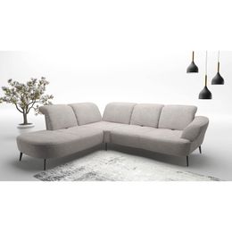 Sit & More sit&more Ecksofa &raquo;Dance, L-Form, inkl. Sitztiefenverstellung&laquo; inkl. Click&Seat, optional mit Kopfteilverstellung silber 100% Polyester