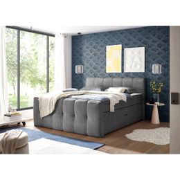 ED EXCITING DESIGN Boxspringbett &raquo;Tolfa mit Komforteinstiegsh&ouml;he von 73cm&laquo; erh&auml;ltlich in 180x200cm, inkl. Bettkasten und 7cm Visco-Topper 100% 