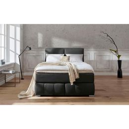Home Affaire Boxspringbett &raquo;Wehma&laquo; inkl. Topper in 3 verschiedenen Matratzen, auch in Samtstoff grau Struktur fein (100% Polyester)