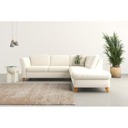 Home Affaire Ecksofa &raquo;Trelleborg L-Form&laquo; Federkern-Polsterung, wahlweise mit Bettfunktion und Stauraum beige 100% Polyester