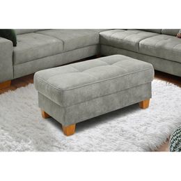 Home Affaire Hocker &raquo;Puccini&laquo; mit Kontrastnaht grau Luxus-Microfaser Lederoptik (100% Polyester);Luxus-Microfaser ALTARA NUBUCK (100% Polyester)