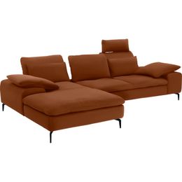 W.Schillig Ecksofa &raquo;valentinoo, Designsofa, bequem, elegant und zeitlos, L-Form&laquo; inklusive Hocker, mit Sitztiefenverstellung, Breite 299 cm braun 