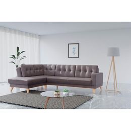 Sit & More sit&more Ecksofa &raquo;Lavida L-Form&laquo; wahlweise mit Kippfunktion und Bettkasten grau 100% PES