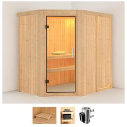 Karibu Sauna &raquo;Swantje&laquo; Set, Ofen 3,6 kW intgr. Strg beige