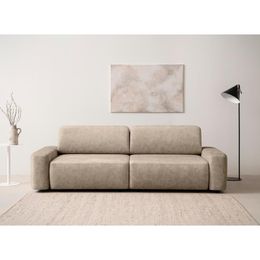 Home Affaire 3-Sitzer &raquo;TORGE (257cm), Sofa,Schlafsofa in Cord, Samtvelours, Struktur fein&laquo; rundes Design, Schlaffunktion u. Bettkasten, Liegefl&auml;che: 