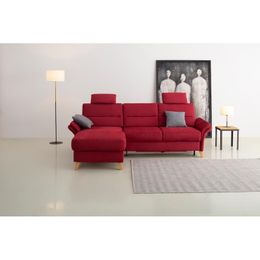Home Affaire Ecksofa &raquo;Westerland L-Form&laquo; Federkern-Polsterung, wahlweise mit Bettfunktion, Bettkasten rot 100% Polyester