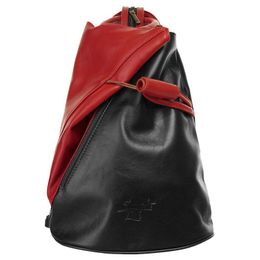 Samantha Look Damen Cityrucksack echt Leder, Made in Italy rot B/H/T: 34cm x 25cm x 13cm, onesize