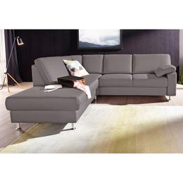 Sit & More sit&more Ecksofa &raquo;Belfort L-Form&laquo; wahlweise mit Vorziehsitz und Bettkasten grau Flachgewebe (100% Polyester);Luxus-Microfaser ALTARA NUBUCK (100% 