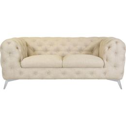 Home Affaire Chesterfield-Sofa &raquo;Glynis&laquo; aufw&auml;ndige Knopfheftung, moderne Chesterfield Optik, Fu&szlig;farbe w&auml;hlbar beige Struktur (100% Polyester);