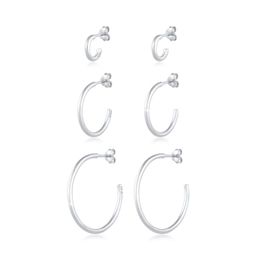 Elli Damen Ohrring-Set &raquo;Creolen Stecker Set Basic (6 tlg.) 925 Silber&laquo; silber