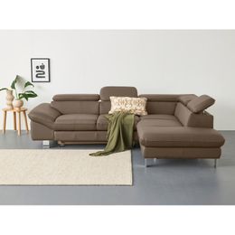 COTTA Ecksofa &raquo;Driver L-Form&laquo; mit Kopfteilverstellung, wahlweise mit Bettfunktion & Bettkasten grau Kunstleder SOFTLUX ;LEDER BEEFY (ein abgedecktes 