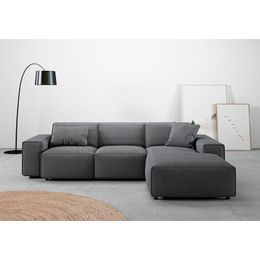 Home Affaire Ecksofa &raquo;Glimminge L-Form auch in Breitcord, Feincord + Easy care-Bezug,&laquo; Breite 264, Zierkissen grau 100% Polyester