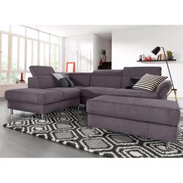 Sit & More sit&more Ecksofa &raquo;Avignon L-Form&laquo; inklusive Kopfteilverstellung, wahlweise mit Bettfunktion grau Struktur fein ( 100% Polyester);Struktur (100% 