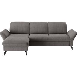 Sit & More sit&more Ecksofa &raquo;Leandro L-Form&laquo; Wahlweise mit Bett-, Kopfteil - und Armlehnfunktion, sowie Bettkasten grau 90% Polyester, 10% Polyamid
