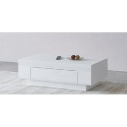 OTTO home Couchtisch &raquo;Toledo,Breite 110cm eleganter Sofatisch mit Hochglanzelemente&laquo; Kaffeetisch mit 1 Schublade, Wohnzimmertisch wei&szlig;