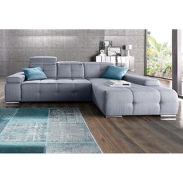 Sit & More sit&more Ecksofa &raquo;Mistral L-Form&laquo; wahlweise mit Bettfunktion grau Struktur ( 100% Polyester)