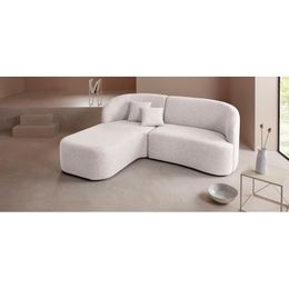 LeGer Home by Lena Gercke Ecksofa &raquo;Dilara L-Form&laquo; gerundete R&uuml;ckenlehne und Front, in 3 Bezugsqualit&auml;ten beige Struktur fein 100% Polyester);Samtoptik