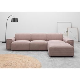 Home Affaire Ecksofa &raquo;Glimminge auch in Breitcord, Feincord, Boucl&eacute; + Easy care-Bezug&laquo; L-Form, Breite 294, Zierkissen rosa 12% Polyaxryl, 88% 