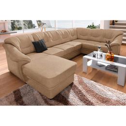 Sit & More sit&more Wohnlandschaft &raquo;Savona U-Form, B: 320 cm&laquo; optional Bettfunktion, Federkern braun Luxus-Kunstleder;Primabelle -Microfaser;NaturLederKorpus ist