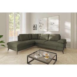 Sit & More sit&more Ecksofa &raquo;Morris Jubi L-Form, B: 238 cm&laquo; mit Armteilfunktion & 1 Zierkissen, optional Bettfunktion gr&uuml;n 100% Polyester