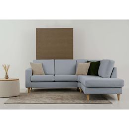 OTTO home Ecksofa &raquo;Tvinno&laquo; im skandinavischen Stil, L-Form, mit Massivholzf&uuml;&szlig;en, Breite 230 cm grau 100% polyester