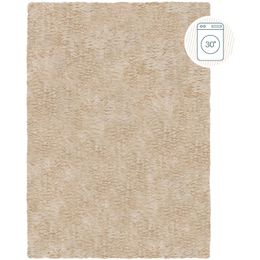 FLAIR RUGS Hochflor-Teppich &raquo;Alpine Faux Fur&laquo; rechteckig 35 mm H&ouml;he waschbarer Kunstpelzteppich. Wohnzimmer, Schlafzimmer beige Kunstfaser