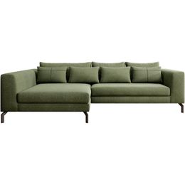 Home Affaire Ecksofa &raquo;Cross, mit softem Sitz, L-Form, wendbare Zierkissen, Breite 284 cm&laquo; Couch mit vielen Kissen, stylische Kreuznaht, elegante 