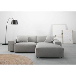 Home Affaire Ecksofa &raquo;Glimminge L-Form auch in Breitcord, Feincord + Easy care-Bezug,&laquo; Breite 234, Zierkissen grau 100% Polyester