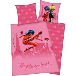 Miraculous Kinderbettw&auml;sche &raquo;&laquo; mit tollem Motiv pink Renforc&eacute;, Obermaterial: 100% Baumwolle