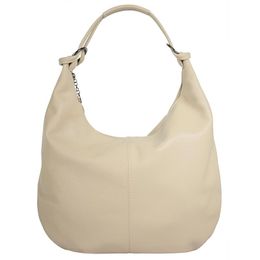 CLUTY Damen Shopper echt Leder, Made in Italy beige
