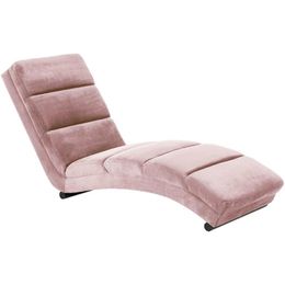 Salesfever Relaxsessel &raquo;Komfortable Loungeliege&laquo; Stilvolles Design mit eleganter Quersteppung rosa 100% Polyester, Metall
