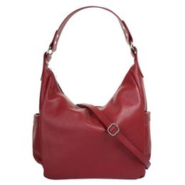 Samantha Look Damen Shopper echt Leder, Made in Italy rot