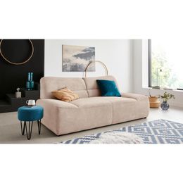 DOMO collection 2-Sitzer &raquo;Cesena modernes Sofa mit flachen Armlehnen, komfortabel&laquo; fester Sitzkomfort, frei im Raum stellbar beige