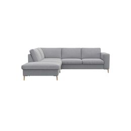 FLEXLUX Ecksofa &raquo;Fiore, L-Form&laquo; breite Armlehnen, F&uuml;&szlig;e Alu/Eiche, B/T 241/225 cm, Kaltschaum im Sitz grau 100% Polyester