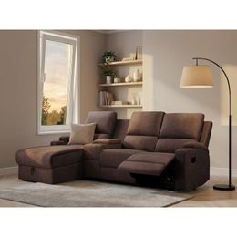 OTTO home Ecksofa &raquo;NAPORI Multimediasofa, 3er Kinosessel XXL, L-Form, 3 Bezugsstoffe&laquo; Kinosofa mit Relaxfunktion, Getr&auml;nkehalter, Staufach und 