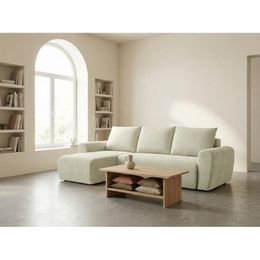 Home Affaire Ecksofa &raquo;Nortrud-Uni, 241 cm, L-Form, mit Schlaffunktion u. Bettkasten&laquo; Recamiere rechts / links montierbar, Feinstruktur-Bezug 100% 