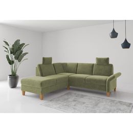Home Affaire Ecksofa &raquo;Rochelle, L-Form&laquo; wahlweise mit Armteilverstellung, Bettfunktion und Bettkasten gr&uuml;n 100% Polyester