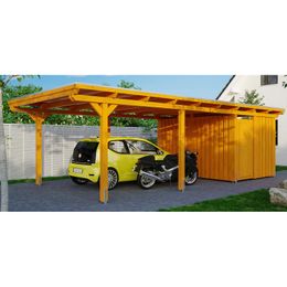 Skan Holz Einzelcarport &raquo;Emsland&laquo; Leimholz 341 cm hellbraun braun